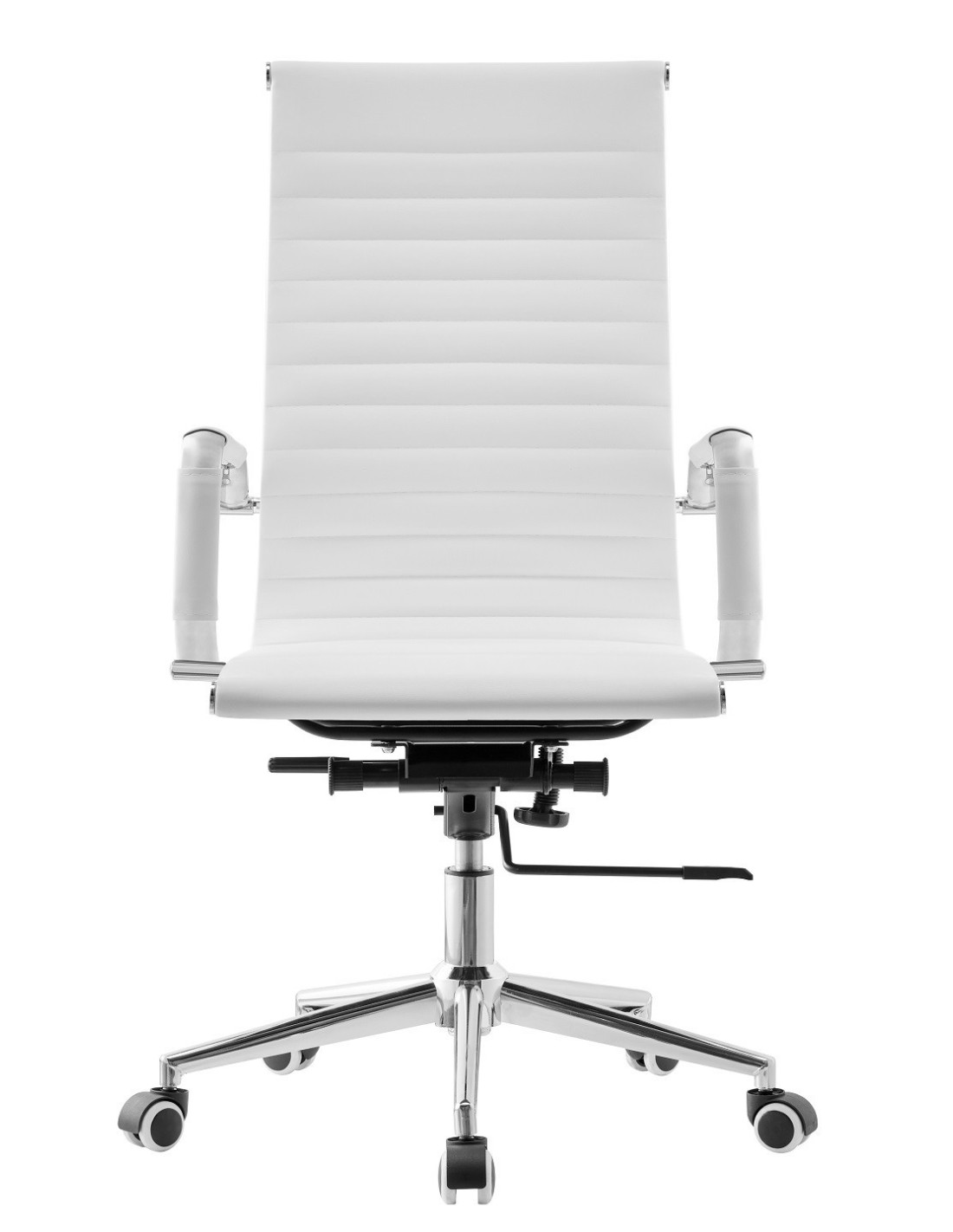 Sillón de oficina OLIVER, alto, gas, basculante profundo, similpiel blanca